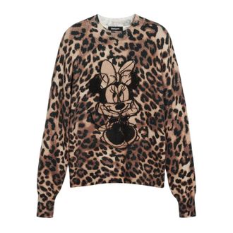 Desigual Minnie Mouse Animal Print Sweater - - Knitwear - Damen - Braun - S