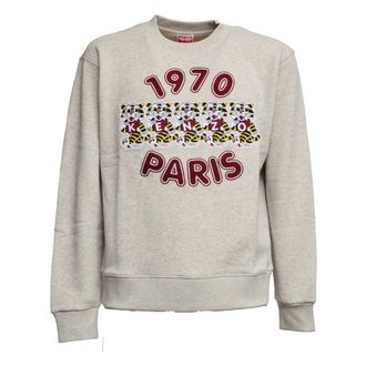 Kenzo Homme, Sweatshirts et sweats &agrave; capuche, Gris, Taille: M SweaT-shirt brod&eacute; Wild Tiger