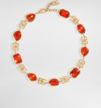 Dolce & Gabbana Halskette Mit Logo - Frau Bijoux Orange Metall Pz