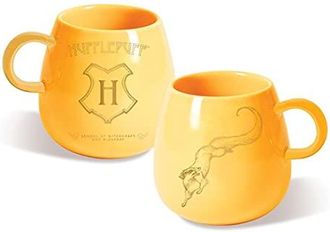 Harry Potter Becher (Hufflepuff Design) in Geschenkbox, 315ml - Offizielles Lizenzprodukt
