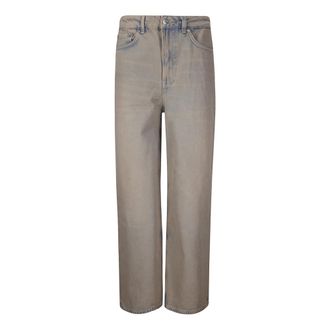 Samsøe & Samsøe Femme, Jeans, Beige, Taille: W28 Jean en coton stretch taille haute avec jambe droite