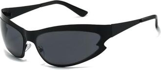 Generic Lunettes de soleil tendance pour homme et femme - Style vintage - OEil de chat - Lunettes de soleil dextérieur - Lunettes de cyclisme Uv400, Noir/gris