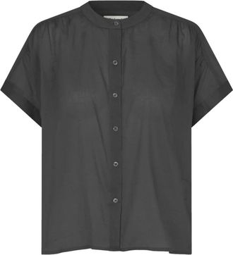 Lollys Laundry Femme, Blouses et Chemises, Noir, Taille: 38 FR Chemise noire &agrave; manches courtes
