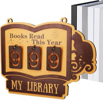 Generic B&uuml;cherz&auml;hler - H&auml;ngbare Holzdekoration F&uuml;r B&uuml;cherregal | Schild Zur Anzeige Von Gelesenen B&uuml;chern | F&uuml;r Arbeitszimmer Wohnzimmer Homeoffice Leseecke W