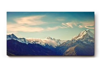 Paul Sinus Art Sinus Art Wandbild 120x60cm Die schneebedeckten Berge vor blauem Himmel vermitteln Weite, Kraft und Naturerlebnis