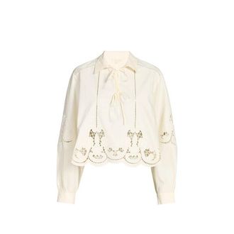 Louise Misha Blouse ample brod&eacute;e en coton