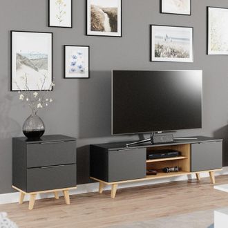 Vicco Commode avec tiroirs Nautica, Anthracite, 45.9 x 60.6 cm Vicco