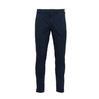 Fay Blaue Baumwoll-Chino-Hose mit schmaler Passform - - Trousers - Herren - Blau - W32