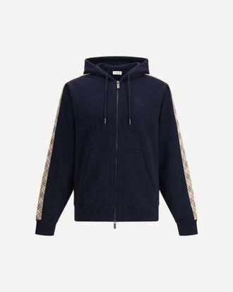 Burberry Check Trim Cotton Zip Hoodie Male S