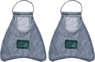 BESPORTBLE DOITOOL 2 Stück Faltbare Aufbewahrungsnetz für Obst Gemüse Dunkelgraue Wiederverwendbare Küchen netztasche mit Hohlem Design Robust und Platzsparend f