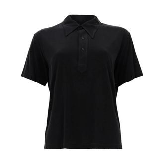 Maison Margiela Button Short-Sleeve Polo Top - - Tops - Damen - Schwarzk - M