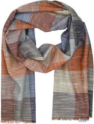 Lindenmann mens scarf light 100% organic cotton multicoloured