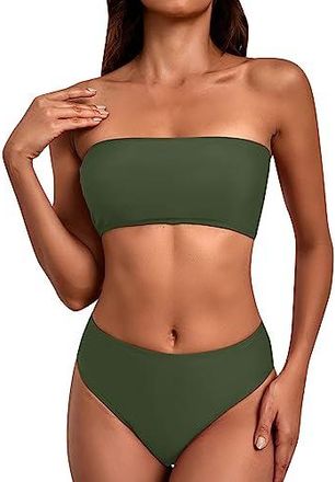 Generic Bikini pour femme sexy et &eacute;l&eacute;gant - Deux pi&egrave;ces - Triangle - Col en V - Push Up - Bikini de plage - Maillot de bain incurv&eacute; - Haut de bikini avec remb