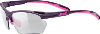 Uvex sportstyle 802 V small - Sportbrille für Damen und Herren - selbsttönend - beschlagfrei - purple pink/smoke - one size