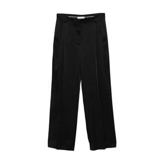 Stella McCartney Plissierte gerade Satinhose - - Trousers - Damen - Schwarzk - S
