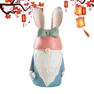 Generico Gartenzwerg, niedliche Tischdekoration aus Kunstharz, Osterhase mit Ohren | Gartenzwerge f&uuml;r Fr&uuml;hling, Innenbereich, Haus, Outdoor, Hof, Rasen, Hof