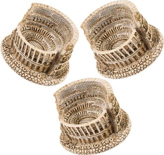 Lurrose 3 St&uuml;ck Italienische Resin Miniatur Skulpturen R&ouml;misches Kolosseum Deko Detailgetreues Antikes Architekturmodell F&uuml;r Schreibtisch Regale Souvenir Gesc