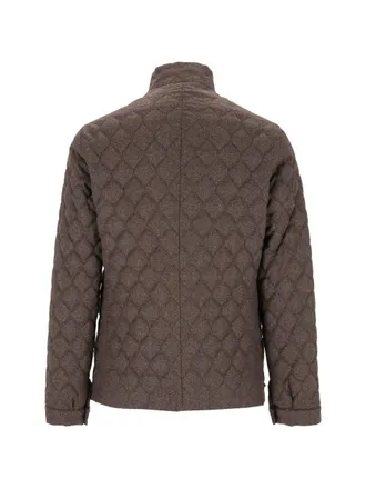 Emporio Armani Quilted Wool Jacket - Brown