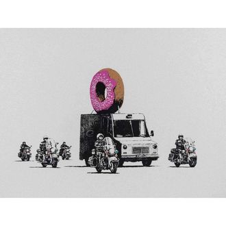 Wee Blue Coo Banksy Donuts (Strawberry) Graffiti Street Art Print Poster Wall Decor Kunstdruck Poster Wand-Dekor-12X16 Zoll