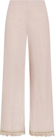 Seventy Femme, Jeans, Rose, Taille: 38 FR Pantalon en lin &agrave; franges