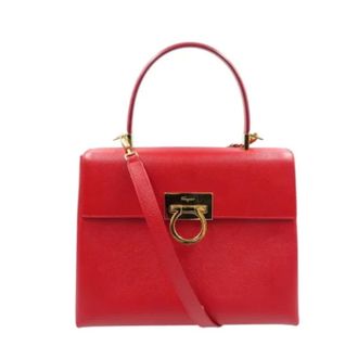 Ferragamo Pre-owned Cuir sacs-main - Femme - Pre-owned - Rouge - Taille: ONE Size
