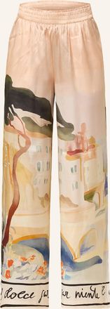 Lilienfels Lilienfels Marlenehose Aus Seide weiss