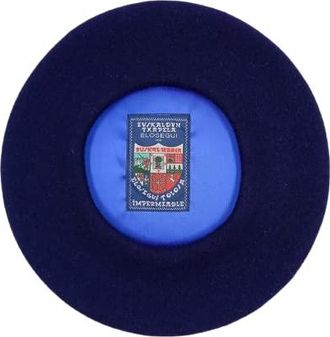 Elosegui Béret Basque Txapela Txapeldun 100% Laine Mérinos Australienne imperméabilisée Bleu, bleu, Taille Unique