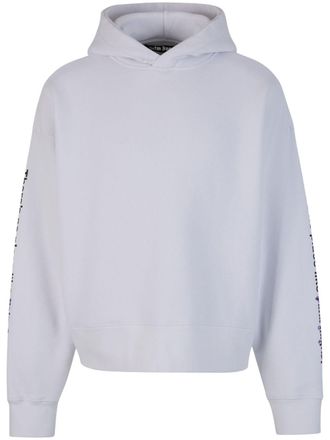 Palm Angels hoodie en coton à slogan imprimé - Blanc