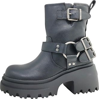 Buffalo Damen Schuhe Stiefeletten Bravr Biker Lo, Farbe:Schwarz, Schuhgröße:EUR 37, Artikel:-Black