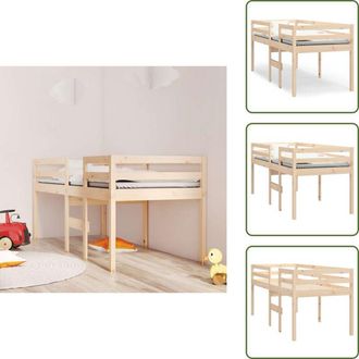 vidaXL Vidaxl - Lit haut sans matelas 80x200 cm bois de pin massif - Lit Mezzanine - Lit Sur&eacute;lev&eacute; - Lit Enfant - Lit Double Hauteur - Meuble Rangement