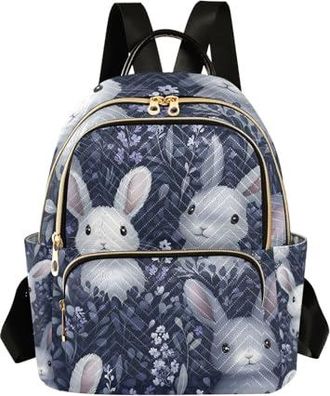 Mnsruu Mini sac à dos pour femme, lapins, lavande, petit sac à dos tendance pour femme, sac à dos décontracté, Multi852, M