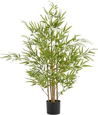 TecTake Plante Artificielle Bambou Artificiel 120cm Fausse Plante Interieur Arbre Vert Arbre Artificiel Décoration Maison idéal pour Décoration Salon Chambre 