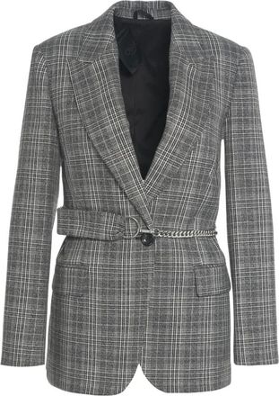 Liu Jo Femme, Vestes, Gris, Taille: 38 FR Blazer Glencheck Élégant pour Femmes