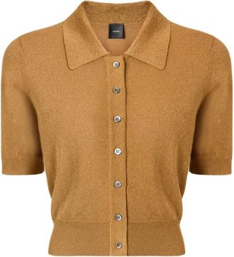 Pinko Pinko, Femme, Tops, Brun, Taille: 40 FR Polo