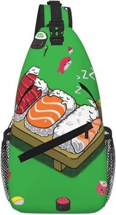 Generic Sacoche Port&eacute; &eacute;paule Impression de sushi endormi Antivol Sac De Poitrine R&eacute;glable Sac DEpaule pour Femme Cyclisme Voyage