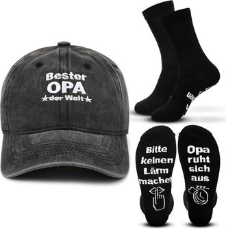 Satinior 2 St&uuml;ck Witzige Geburtstag Geschenke f&uuml;r Opa Darunter 1 Baseball Caps und 1 Paar Socken Geschenkideen f&uuml;r M&auml;nner