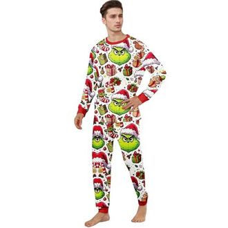 Generic Le Grinch Pyjama Noel Famille De Grinch Homme Adulte Noël The Chaud Et Doux Bebe Vetement Femme Couple Assorti Costume Ensembles Deguisement Ensemble 