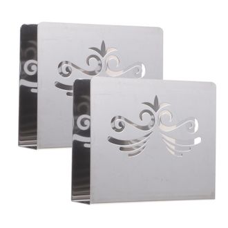 Cabilock 2st&uuml;cke Serviettenhalter Aus Edelstahl F&uuml;r Hoteltische Taschentuchhalter Aufbewahrungsst&auml;nder Serviettenst&auml;nder Hotel-taschentuchst&auml;nder Silber