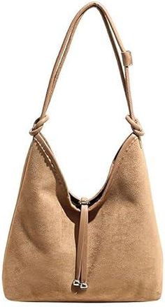 Generic Garhomtur Sac à bandoulière en daim pour femme - Grande capacité - Sac fourre-tout en daim synthétique - Sac à main décontracté pour le shopping, les 