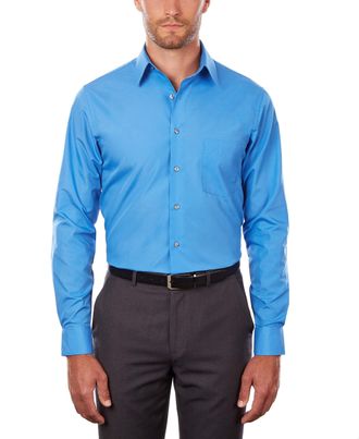 Van Heusen Herren Tall Fit Anzughemden Popeline Klassisches Hemd, Pacifico, 44 cm Hals 89 cm-91 cm Ärmel