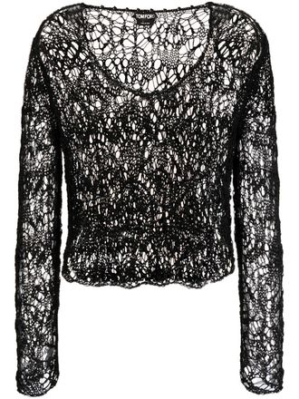 Tom Ford Top mit U-Boot-Ausschnitt - Schwarz