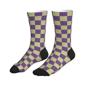 Generic Vert P&acirc;le Et Saphir Violet &Agrave; Carreaux 18 Chaussette Homme Doux Chaussettes De Tennis Classiques Chaussettes Hommes Pour Femme Entra&icirc;nements Bureau 40C