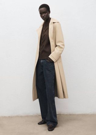 Mango Pull-over torsades col montant marron - Femme - XS - MANGO