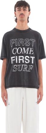 New Amsterdam Surf Association Homme, Tops, Noir, Taille: S First Come First Surf Tee