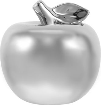 Pretyzoom Keramik Silberner Apfel Deko Weihnachten Tischdeko Weihnachtsdeko Weihnachtsschmuck Porzellan Früchte Obst Wohnzimmer Skulptur Statue Urlaub Deko