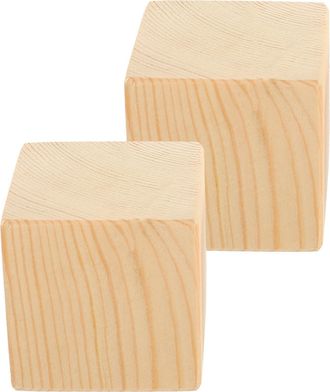 BESPORTBLE 2 St&uuml;ck M&ouml;belerh&ouml;hungen 5x5x5cm Stabile Bettlifter Sofahubkissen Einfache Montage ohne Bohren Vielseitig f&uuml;r Bett und Tischbeine Naturbelassenes Holz