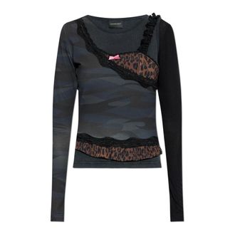 Balenciaga Oberteil aus kombinierten Materialien - - Tops - Damen - Grau - XS
