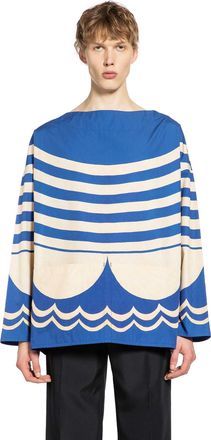 Prada Graphic Stripe Poplin Top
