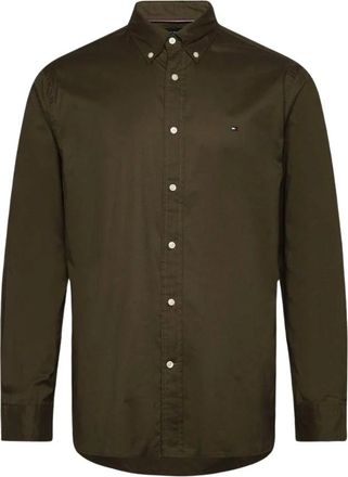 Tommy Jeans Homme, Chemises, Vert, Taille: XL TH Flex Poplin Regular Fit Shirt