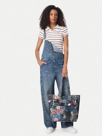 Tommy Jeans Handtasche Tommy Jeans Tjw Bodega Trompe LOeil Tote AW0AW19304 Dunkelblau